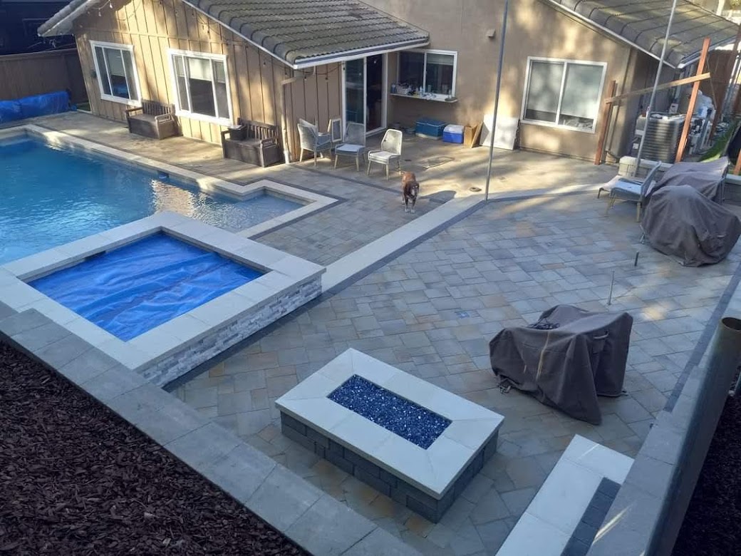 The pool is new, google earth has not caught up yet. We put it a pool ...